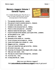 Memory Joggers - JADCOM Media
